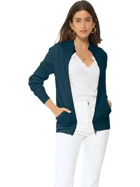 MONTICELLI CASHMERE Pure Cashmere Double-slider Zip Cardigan - Forest Green