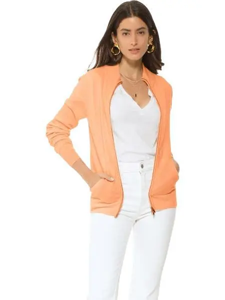 MONTICELLI CASHMERE Pure Cashmere Double-slider Zip Cardigan - Orange