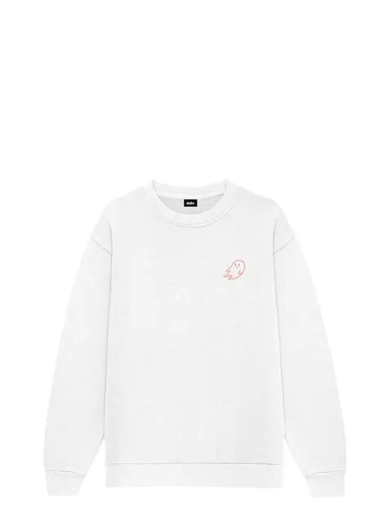 DALIX Fleece Sweatshirt - White