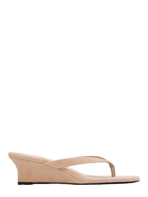 BLACK SUEDE STUDIO Easy 50 Wedge Sandal - Tan Suede