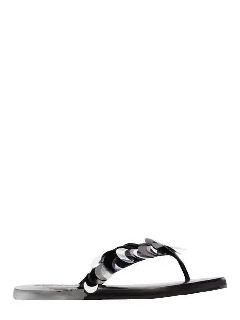 BLACK SUEDE STUDIO Glw Flip Flop - Black Leather