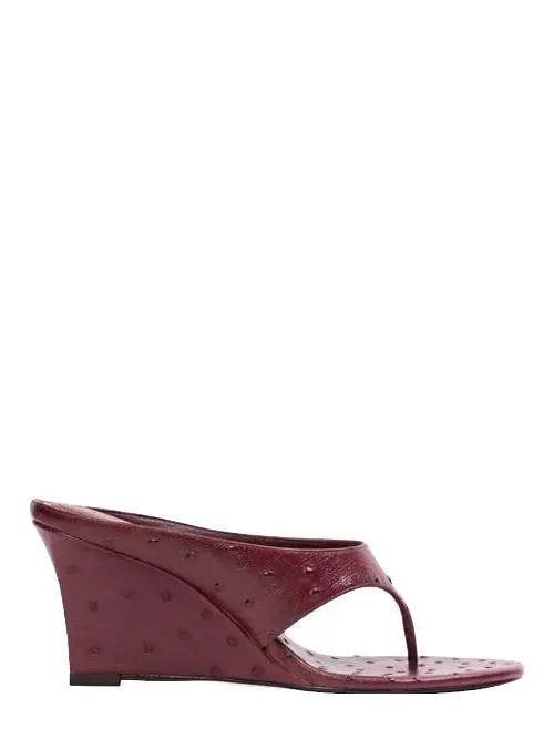 BLACK SUEDE STUDIO Mac 70 Wedge - Ruby Ostrich Leather