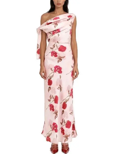 SISTERLY Rosella One-shoulder Gown - Soft Blush