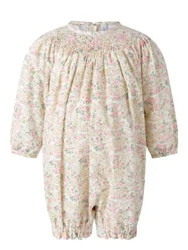 RACHEL RILEY Floral Smocked Babysuit - Pink