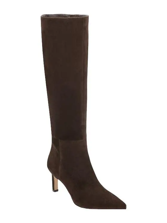 Marc Fisher Eva Pointed Toe Knee High Boots - Dark Brown