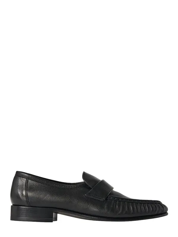 THE ROW Soft Loafer In Leather - Black