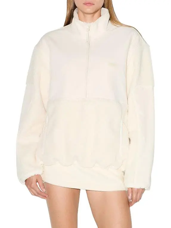 SKIMS Faux Shearling Half Zip Pullover - Ecru