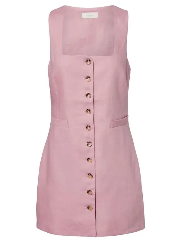 Faithfull The Brand Jaques Linen Minidress - Pink