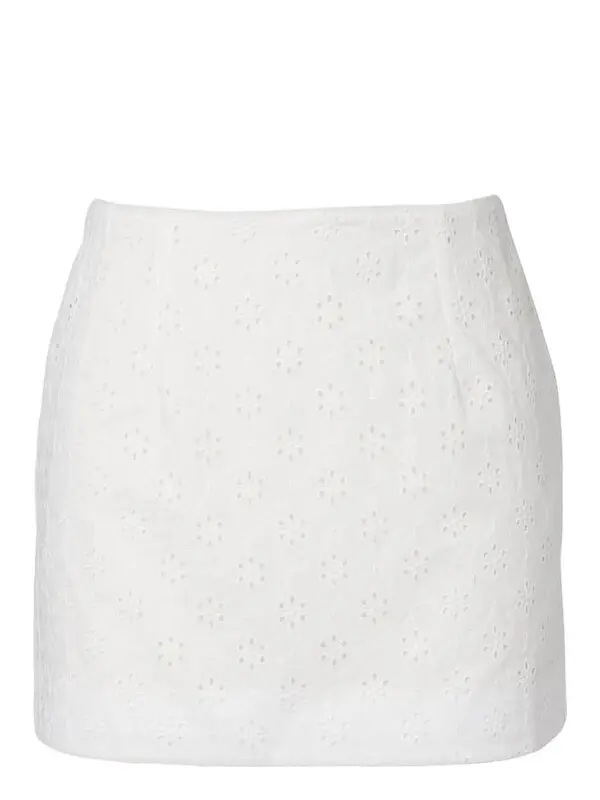 Faithfull The Brand Loma Broderie Anglaise Miniskirt - White