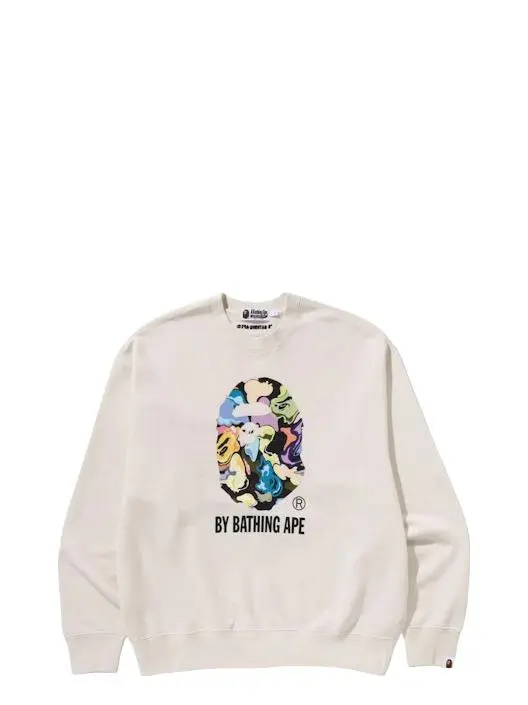 BAPE Art Camo Relaxed Fit Crewneck Sweatshirt - Ivory