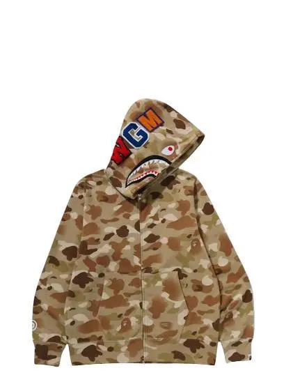 BAPE Gradation Camo Shark Full Zip Hoodie - Beige