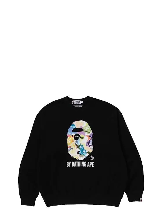 A BATHING APE Art Camo Relaxed Fit Crewneck Sweatshirt - Black