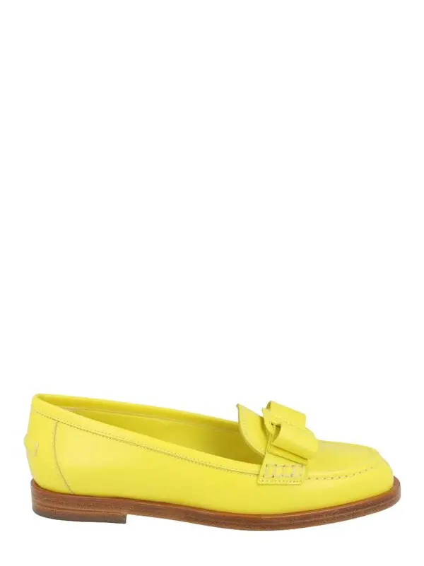 FERRAGAMO Vivaldo Vara Bow Loafers - Yellow