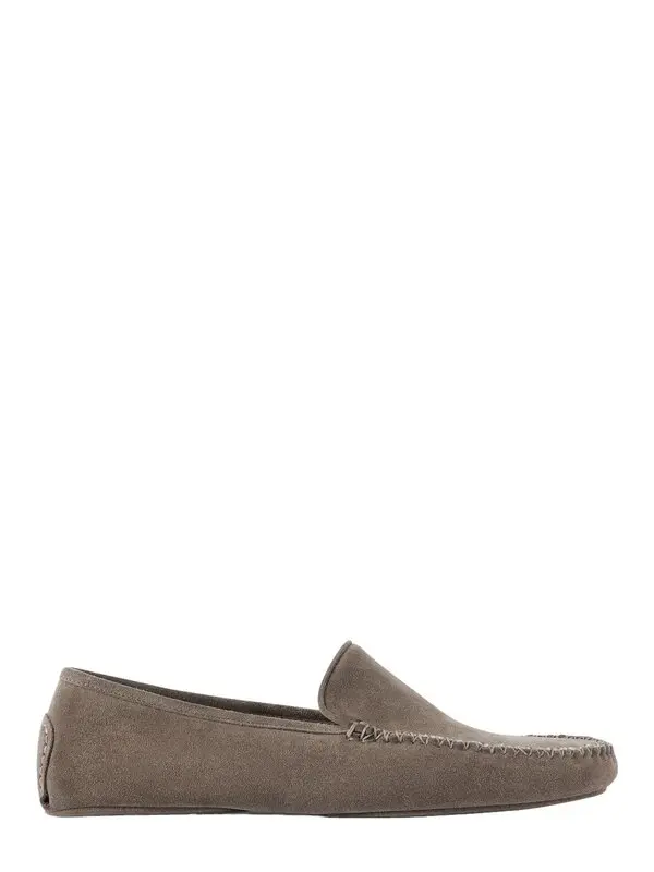 Thom Sweeney Cashmere-lined Suede Slippers - Brown
