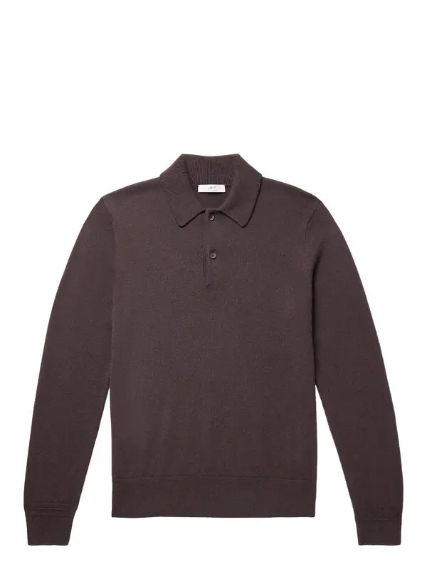 Mr P. Cashmere Polo Sweater - Brown