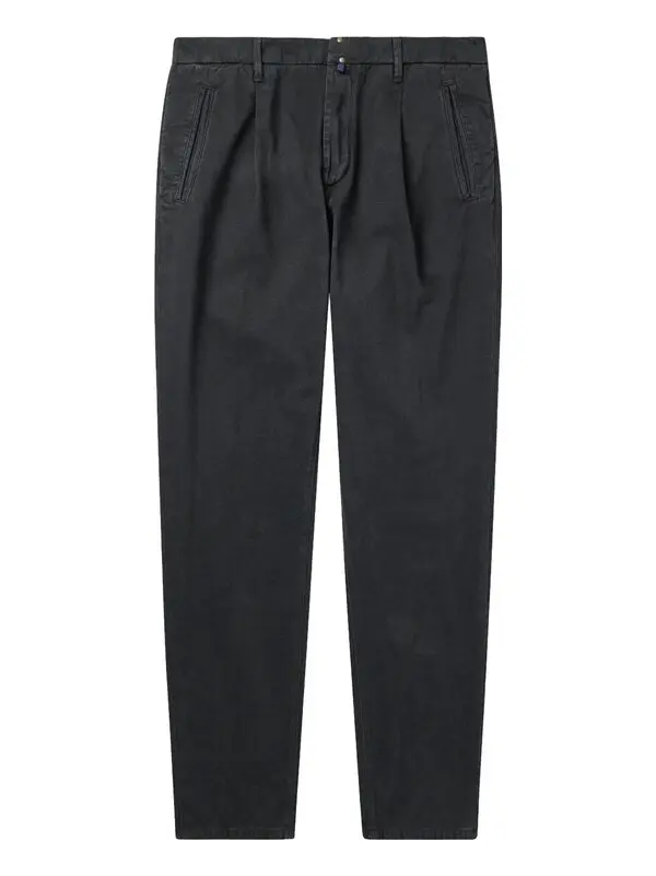 SLOWEAR Incotex Blue Division Straight-leg Twill Trousers - Black