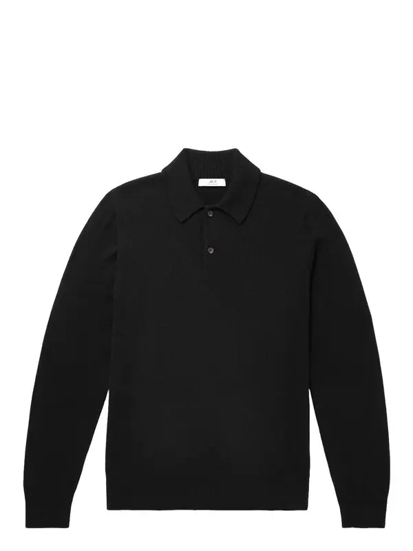 Mr P. Cliff Cashmere Polo Shirt - Black