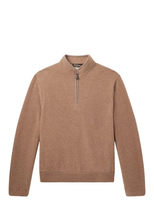 Loro Piana North Woods Virgin Wool-blend Half-zip Sweater - Brown