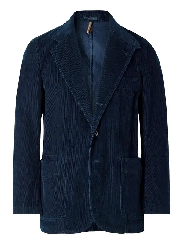 DRAKE'S Cotton-corduroy Blazer - Blue
