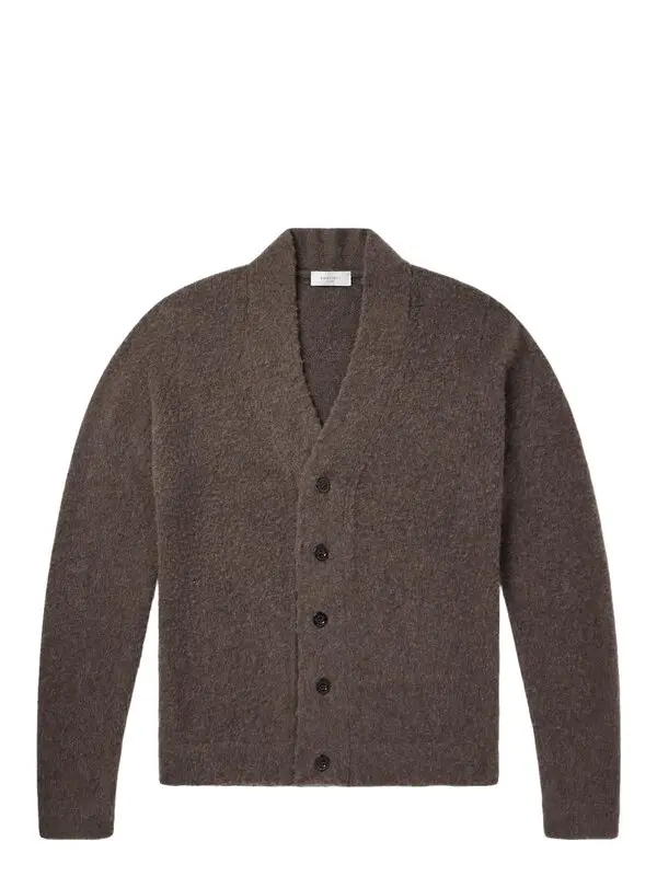 Boglioli Brushed Virgin Wool And Cashmere-blend Cardigan - Brown