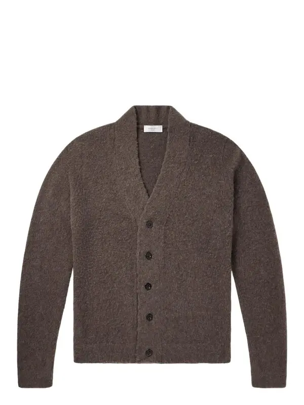 Boglioli Brushed Virgin Wool And Cashmere-blend Cardigan - Brown