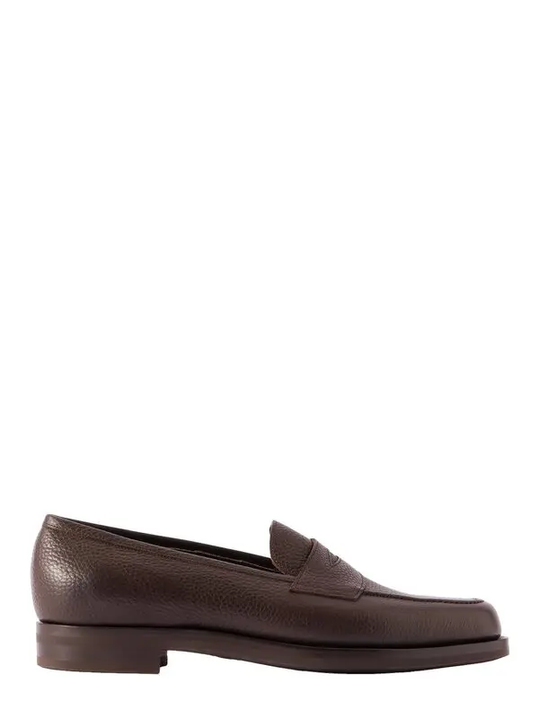 EDWARD GREEN Pimlico Full-grain Leather Penny Loafers - Brown