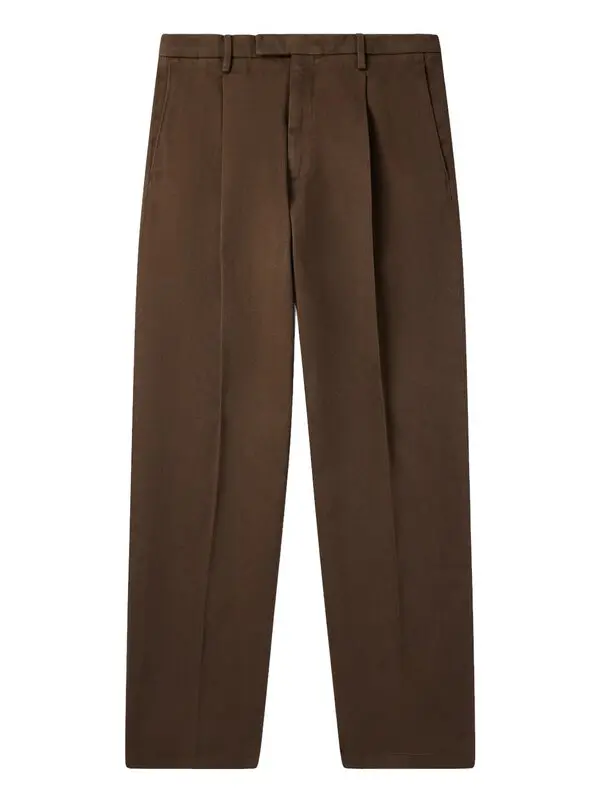 Boglioli Straight-leg Cotton-blend Twill Trousers - Brown