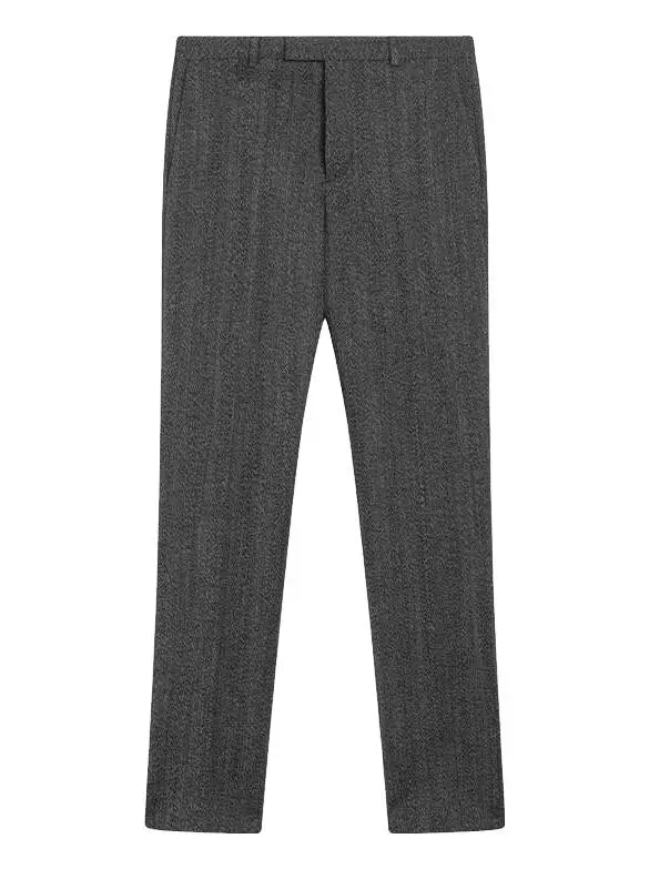 Gucci Mouliné Straight Leg Trousers - White