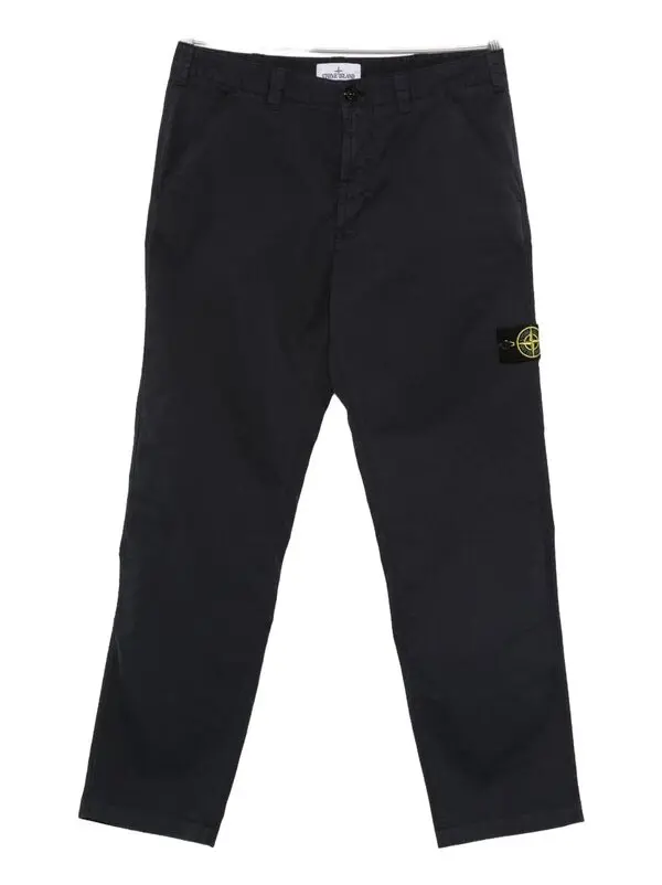 Stone Island Logo Cotton Cargo Trousers - Blue