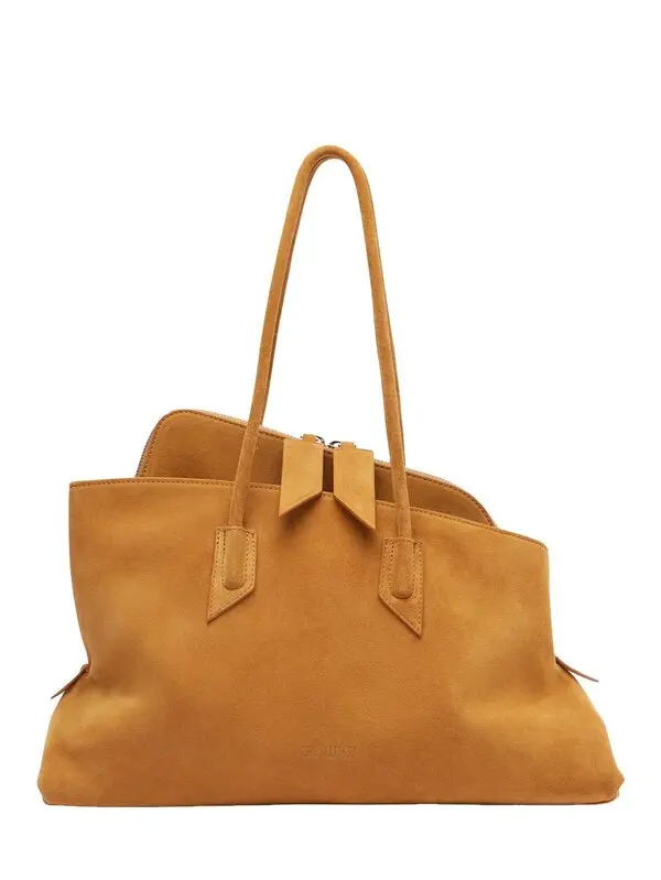 Attico La Passeggiata Medium Suede Tote Bag - Brown