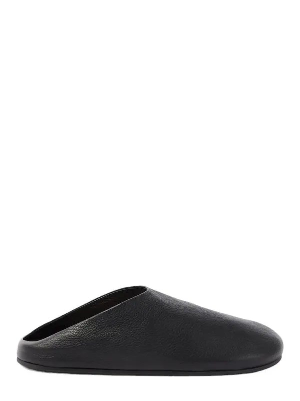 THE ROW Hudson Leather Mules - Black
