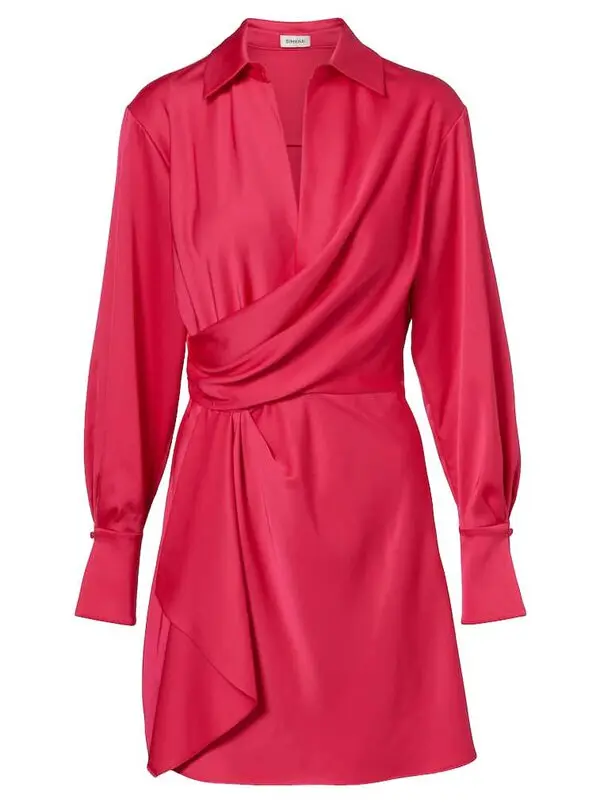 Simkhai Talit Draped Satin Wrap Dress - Pink