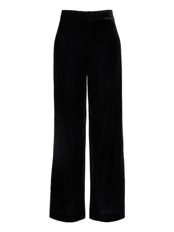 Veronica Beard Alex High-rise Velvet Wide-leg Pants - Black