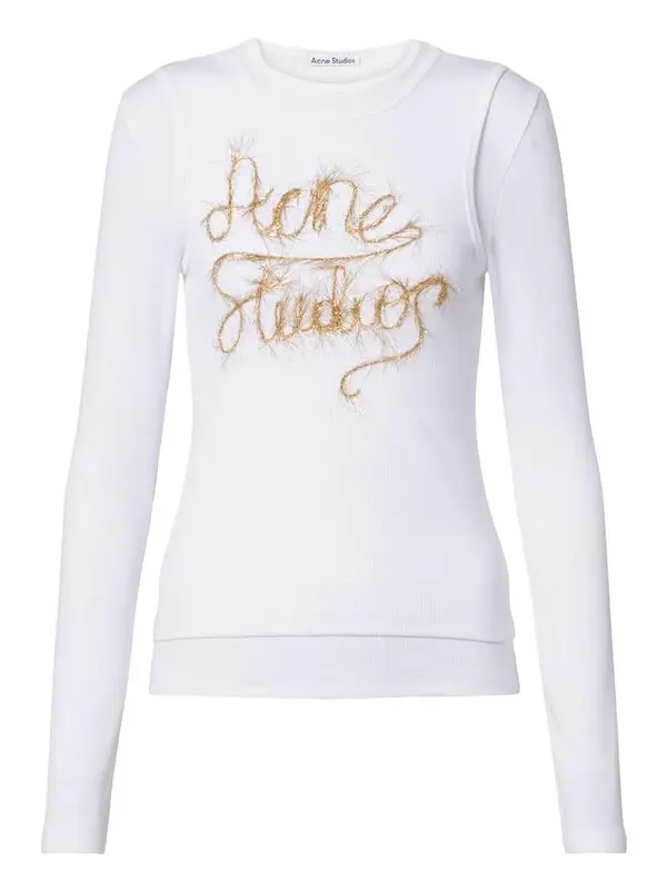 Acne Studios Logo Cotton-blend Top - White