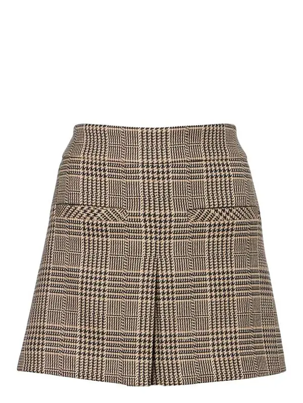 Veronica Beard Pavaline Houndstooth Miniskirt - Beige