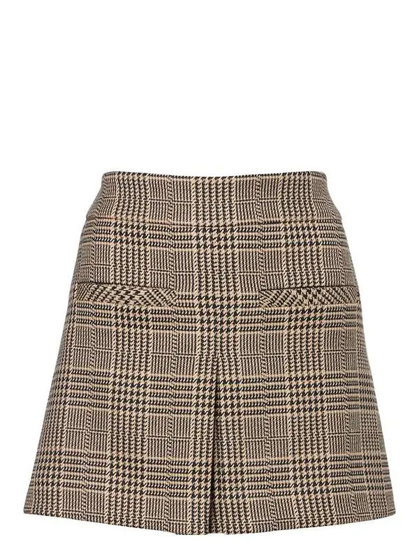 Veronica Beard Pavaline Houndstooth Miniskirt - Beige