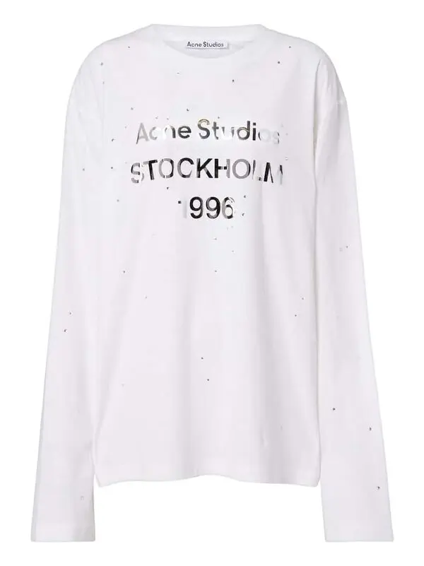 Acne Studios Embellished Logo Jersey T-shirt - White
