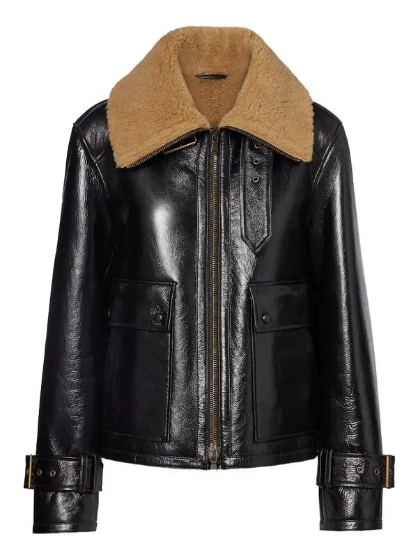 Veronica Beard Danika Shearling-lined Leather Jacket - Black