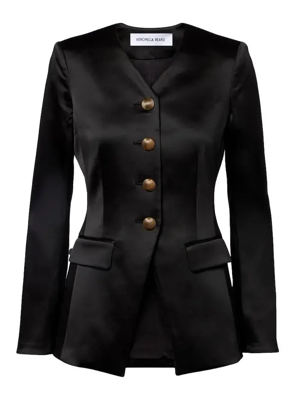 Veronica Beard Cynthia Satin Blazer - Black