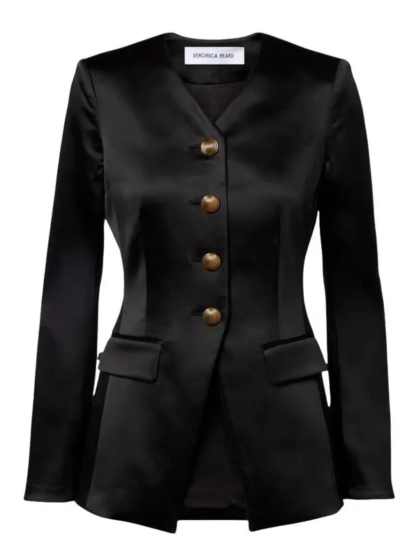 Veronica Beard Cynthia Satin Blazer - Black