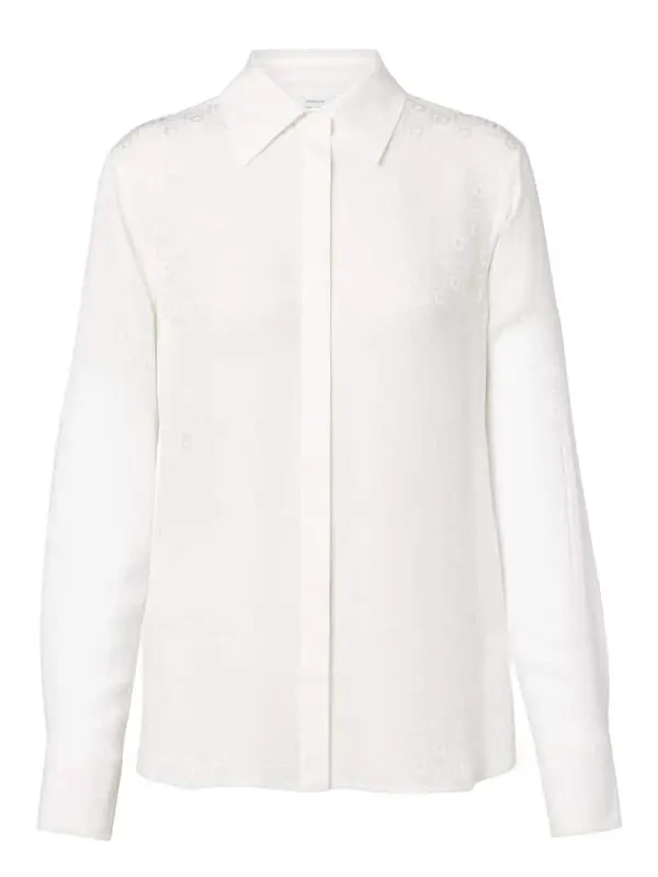 FERRAGAMO Gancini Silk Crêpe Shirt - White