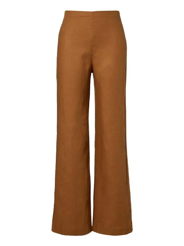 Faithfull The Brand Ilride Wide-leg Linen Pants - Brown