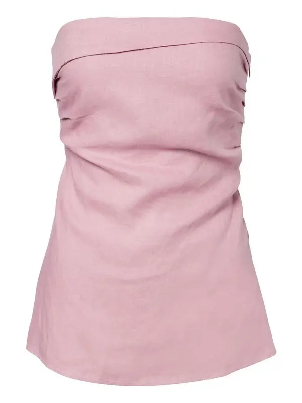 Faithfull The Brand Caen Strapless Linen Top - Pink