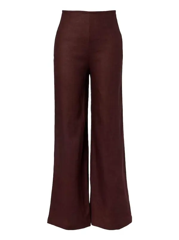 Faithfull The Brand Syna Linen Wide-leg Pants - Brown