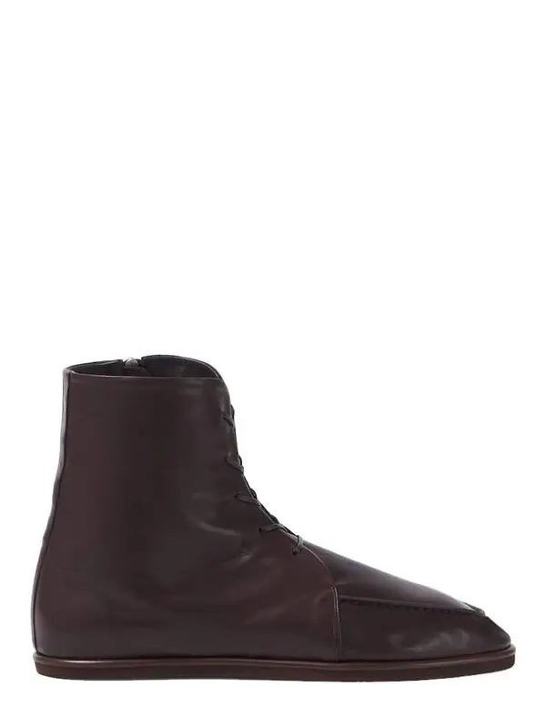Auralee Leather Lace-up Boots - Brown