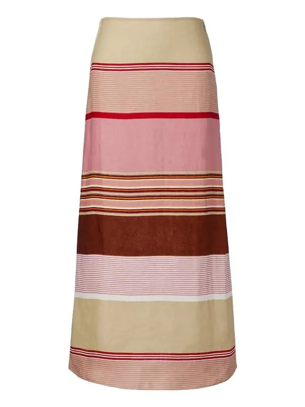 Faithfull The Brand Martina Striped Linen Maxi Skirt - Multicoloured