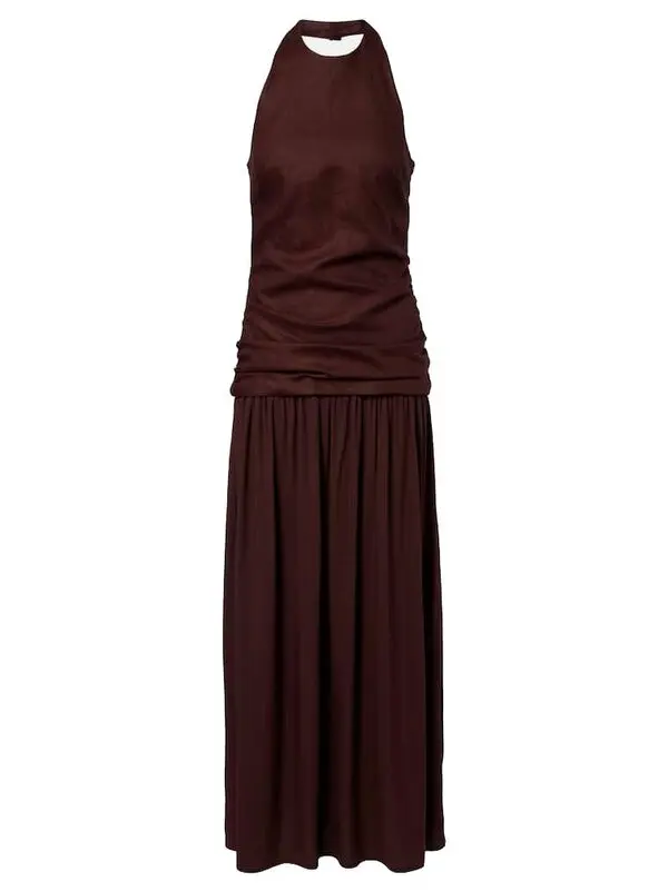 Faithfull The Brand Tali Halterneck Maxi Dress - Brown
