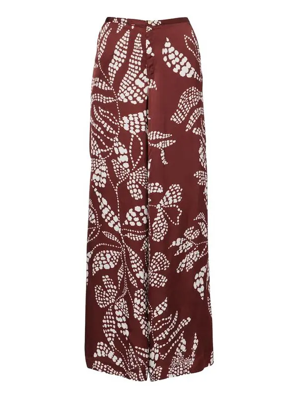 Poupette St Barth Clea Printed Wide-leg Pants - Brown