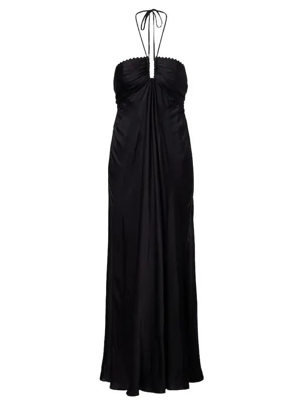 Poupette St Barth Halterneck Maxi Dress - Black