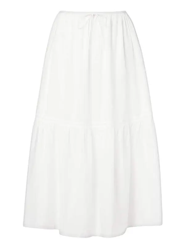 Faithfull The Brand Venta Cotton Midi Skirt - White